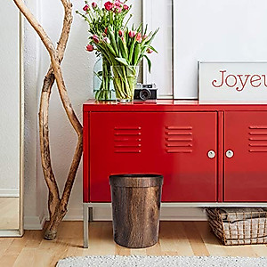 Veemoon for with Trash Room Kitchen Kitchenware Storage Bathroom Decorative College Living Wastebasket Wooden Gare Pattern Farmhouse Pail Cans Bamboo Waste Wood Plastic L Bag Dorm Garbage