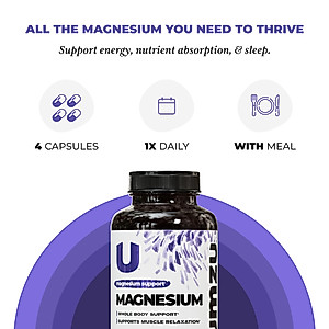 UMZU Daily Magnesium | Potent Bioavailable Magnesium Complex for Healthy Metabolism, Sustained Energy, Exercise Performance & Sleep Support (30 Day Supply | 120 Capsules)