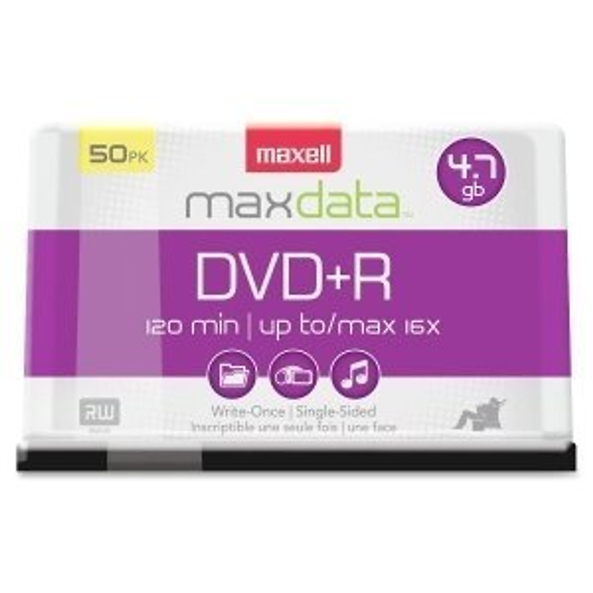 Maxell DVD Recordable Media - DVD+R - 16x - 4.70 GB - 50 Pack Spindle - 120mm - 2 Hour Maximum Recording Time - 639013