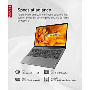 Lenovo Ideapad 15.6" HD Laptop, Athlon Silver 3050U (Beats i3-1005G1) Dual-core Processor, 8GB RAM, 128GB SSD, WiFi, Webcam, Bluetooth, Win 11 S, Cloud Grey, TGC Accessories