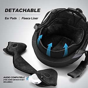 Odoland Ski Helmet with Ski Goggles, Multi-Options Snowboard Helmet and Goggles Set for Men Women and Youth, Black & Grey, M