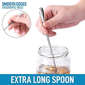 8 Pack Cocktail Spoon Long Handle 9-Inch Ice Tea Spoons Stainless Steel Coffee Ice Cream Stirring Spoon Mixing Spoons
