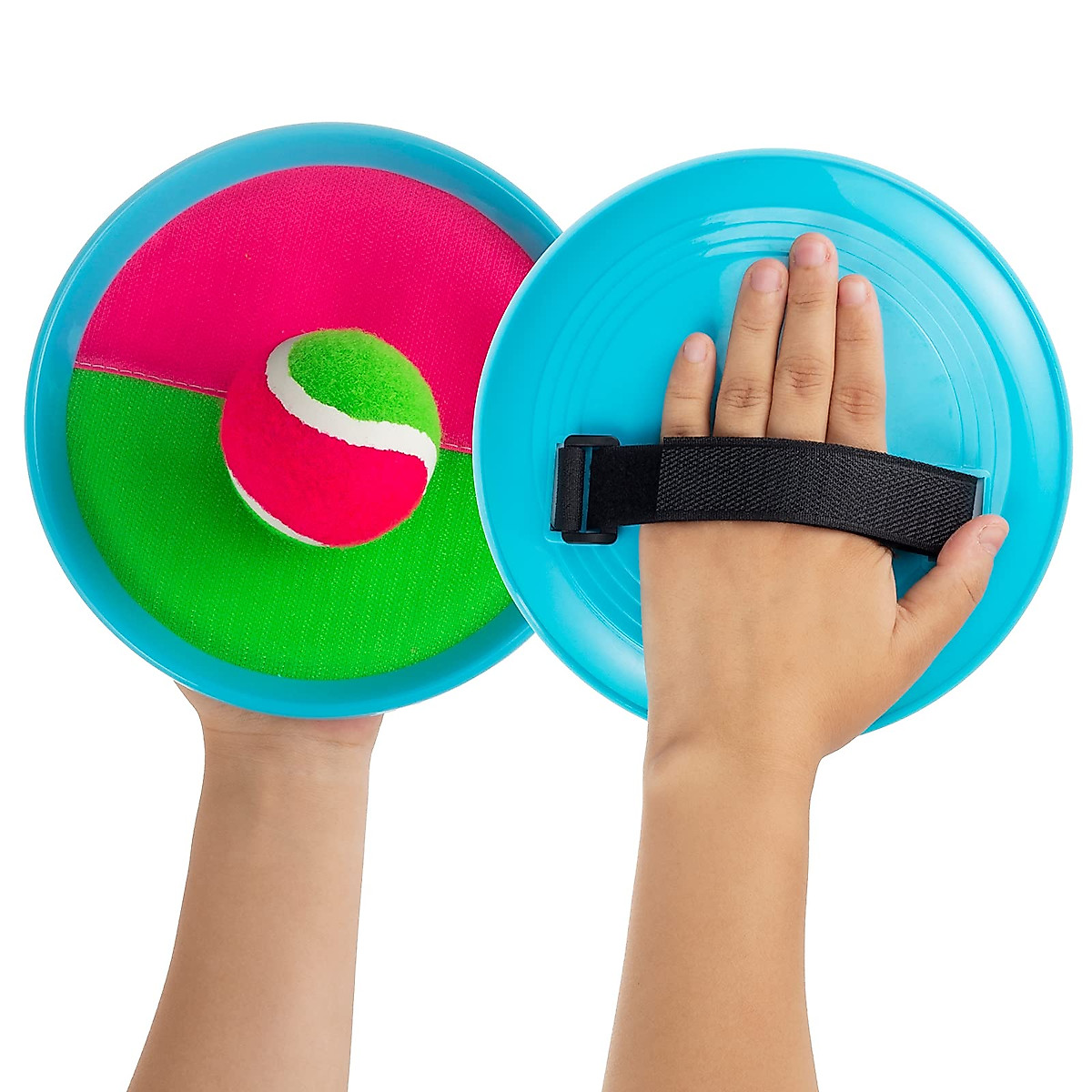 Outdoor Games for Kids - Outside Toys for Kids Ages 4-8, Toss and Catch Ball Set, with 4 Paddles 4 Balls, and 1 Storage Bag, Yard Games for Kids Boys Girls Birthday Gifts New Year Gifts- 4 Blue