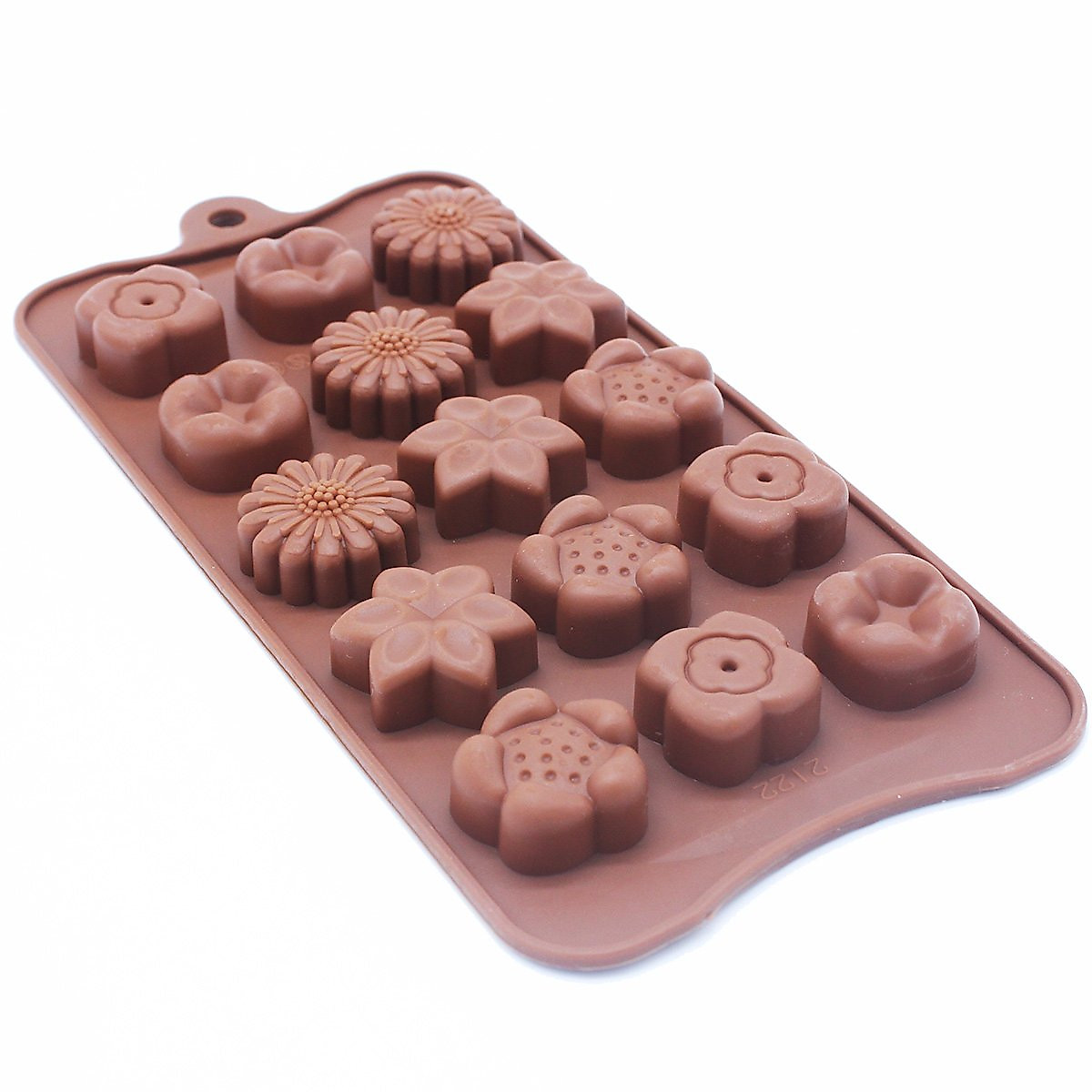 X-Haibei Small Mixed Flowers Soap Ice Cube Chocolate Jello Mold Silicone Mold 0.5oz per Cell