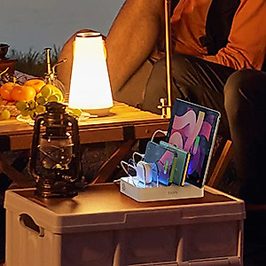 SooPii Charging Station for Multiple Devices, 4-Port Charger Station with 4 Mixed Charging Cables Included,for Home,Office,Travel