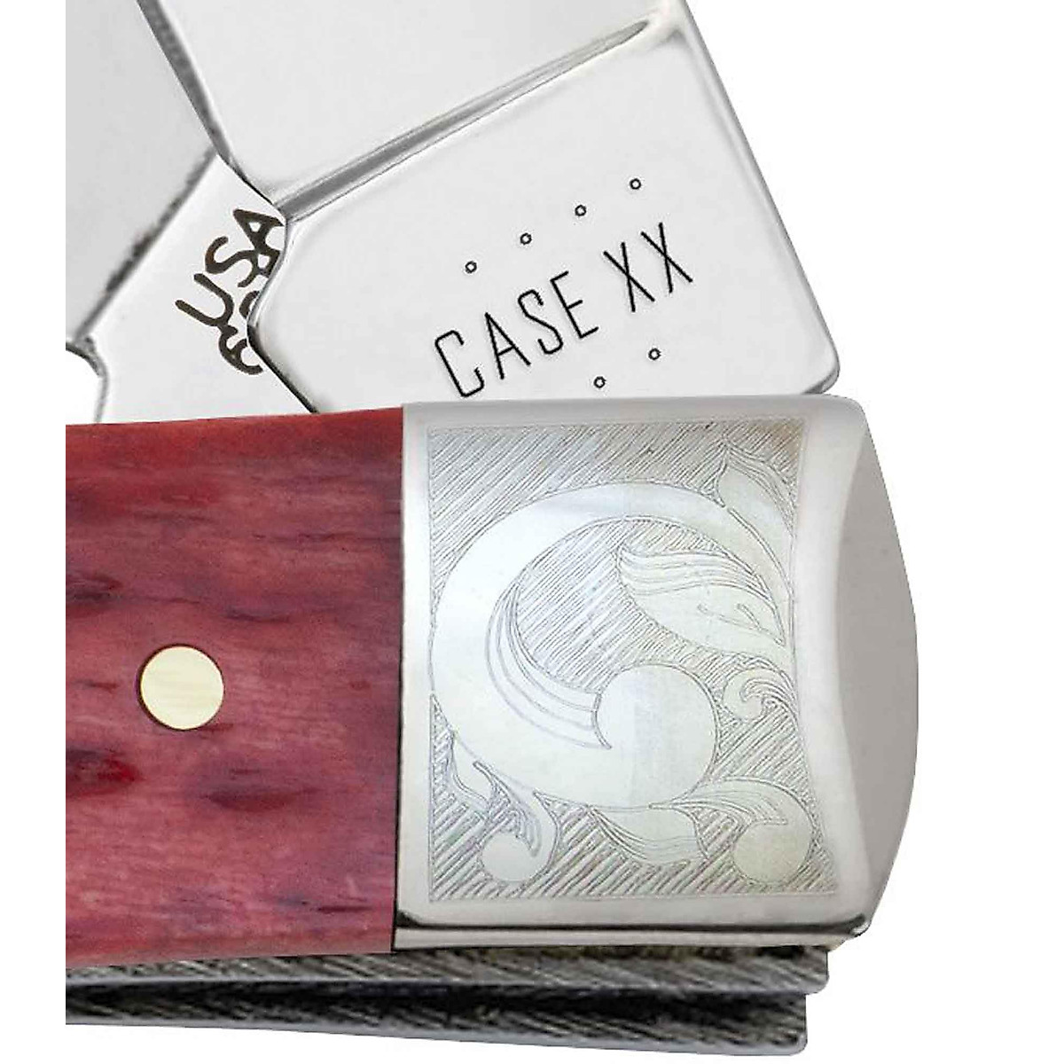 Case WR XX Pocket Knife Old Red Jigged Bone Handle with Tru SharpTM Stainless Steel Blades and Scrolled Bolsters Trapper 4 1/8 inches Closed