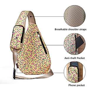 Malirona Sling Bag for Women Sling Backpack Hiking Daypack Multipurpose Crossbody Chest Bag (Yellow)