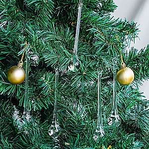 H&D 10pcs 5.9inch Large Crystal Raindrop Chandelier Prisms Hanging Drops Pendants DIY Parts (Clear)