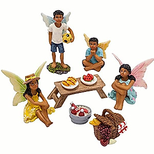 PRETMANNS Fairy Figures for Fairy Garden - Fairy Garden Accessories - Boy & Girl Fairies - Cute Sitting Garden Fairy Figurines with Fairy Garden Supplies for Miniature Fairy Garden