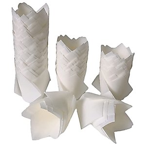 Tulip Cupcake Liners-300 Pack Tulip Cupcake Wrappers Greaseproof Muffin Liners Baking Cups For Birthday,Party,Wedding-white color
