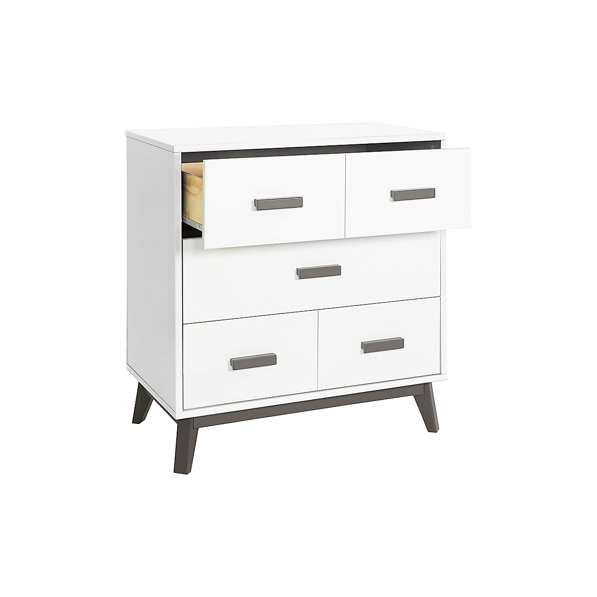 Babyletto Scoot 3-Drawer Changer Dresser with Removable Changing Tray in Slate/White, Greeguard Gold Certified