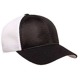 Flexfit Men's 360 Omnimesh Cap, Black/White, L/X-Large