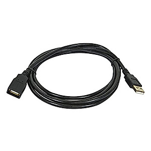 Monoprice 15-Feet USB 2.0 A Male to A Female Extension 28/24AWG Cable (Gold Plated) (105435),Black