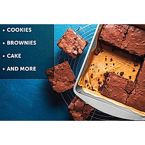 DecorRack 12.8 x 7.5 Inch Nonstick Brownie Tray, Deep Cookie And Biscuit Baking Pan, Durable Bakeware For Oven