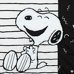 Lambs & Ivy Classic Snoopy White/Black/Gray 3-Piece Baby Crib Bedding Set