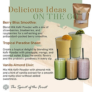 Milk Kefir Powder Ready To Use No Maintenance - Live Active Probiotic Cultures - Non GMO Gluten Free - Health Starter - Leche de Bulgaros en Polvo (Large Pack 10 Oz)