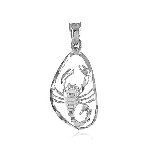 925 Sterling Silver Stunning Scorpio Zodiac Charm Scorpion Pendant