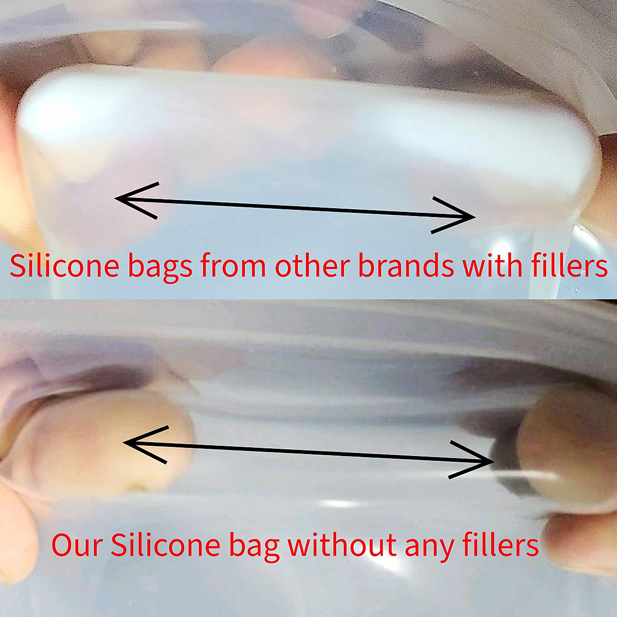 Elkanah Quart Reusable Sous Vide Bags Silicone Sous Vide Reusable Bags|100% Platinum Food Grade Silicone|Medium 35 Fl Oz|Clear-Set of 2