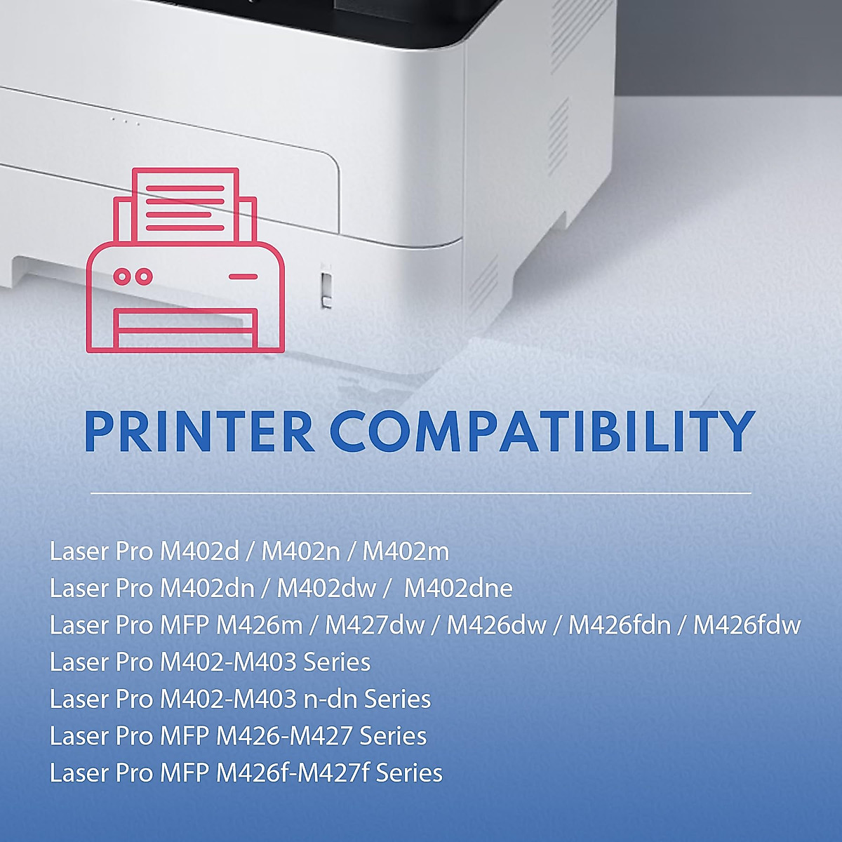 26A Black Toner Cartridge with Chip (1-Pack) | 26A Toner Cartridge Replacement for HP26A Toner 26X CF226X Compatible with Laser Pro M402-M403; MFP M426-M427, MFP M426f-M427f Series | 26A CF226A
