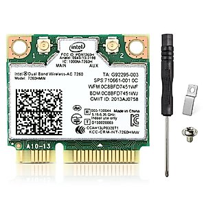 7260HMW WiFi Card, Dual Band Wireless-AC 7260 Mini PCIe Network Adapter with Bluetooth 4.0 Support Windows 10, Windows 8, Windows 7, WiFi Module Work with Laptop/Notebook