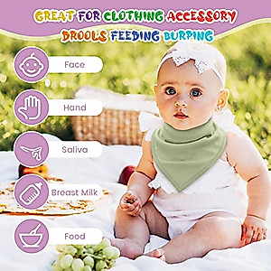 Baby Bandana Drool Bibs -8 Pack Baby Drool Bibs 100% Cotton for Unisex Boys Girls,8 Colors Baby Bibs Set Super Absorbent Organic Cotton Bibs for Teething and Drooling
