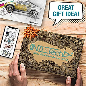 All-in-One Artist Drawing Pens Set -16 Dual Tip Brush Pens, 3 Calligraphy Pens, 10 Drawing Pens, Ruler, White Ink Pen, Mechanical Pencil, Sketch Pad Perfect for Coloring Journaling Planner Projects