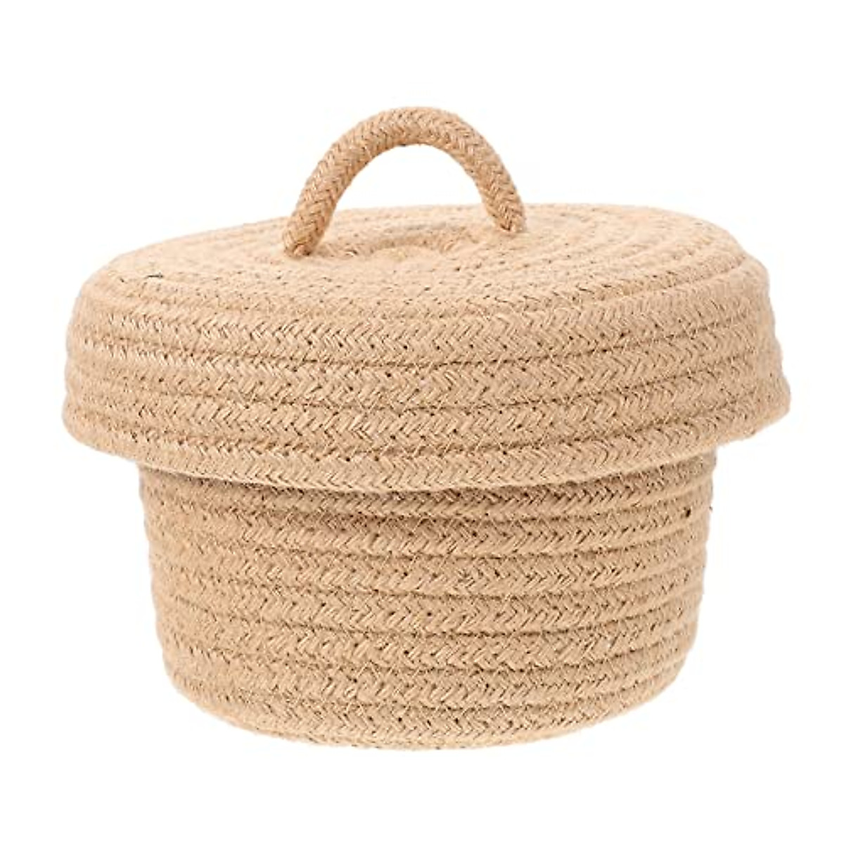 TOYANDONA Storage Basket Tray Decor Book Decorations Baby Basket Woven Toy Bin Storage Baskets with Lids Cotton Rope Woven Basket Cotton Rope Brown Tabletop Basket Desktop Storage Basket Key