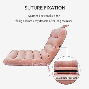 ELFJOY Desk Chair Cushion 85cm Office Chair Cushion Seat Cushion with Back Support Lounger Cushion with Fixing Band (Pink) 85×45cm