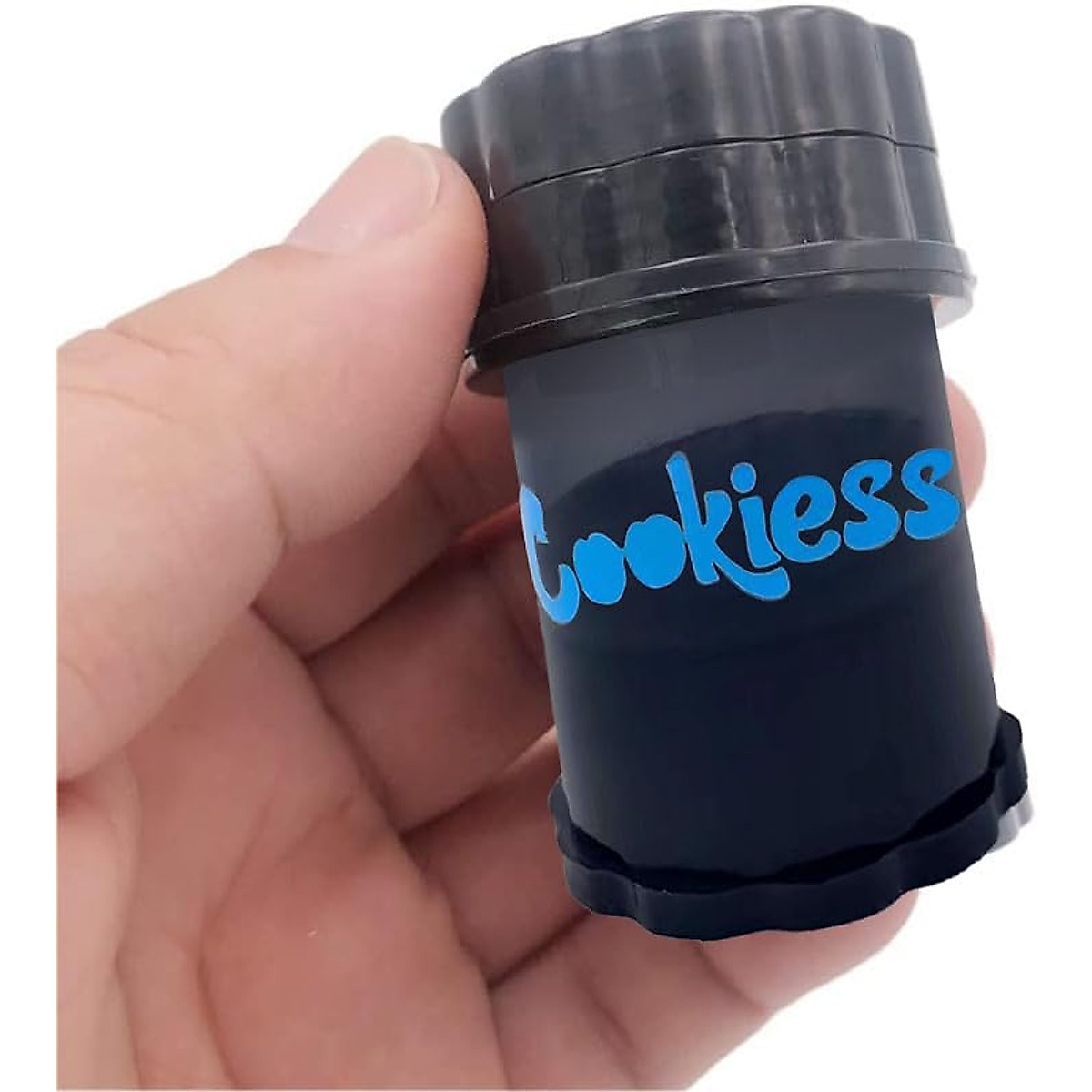 Grinder Herb Spice Grinder Hand-cranked Plastic Grinder with Handle 62mm Grinder Storage Tank 2 in 1（Black Blue）