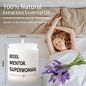 Hiipeenow Boss Gifts for Women, Handmade Natural Soy Wax Lavender Scented Candle Presents (7oz) - Boss Lady Gifts, Valentines Day Bosses Day Birthday Retirement Christmas Boss Gifts for Women Female