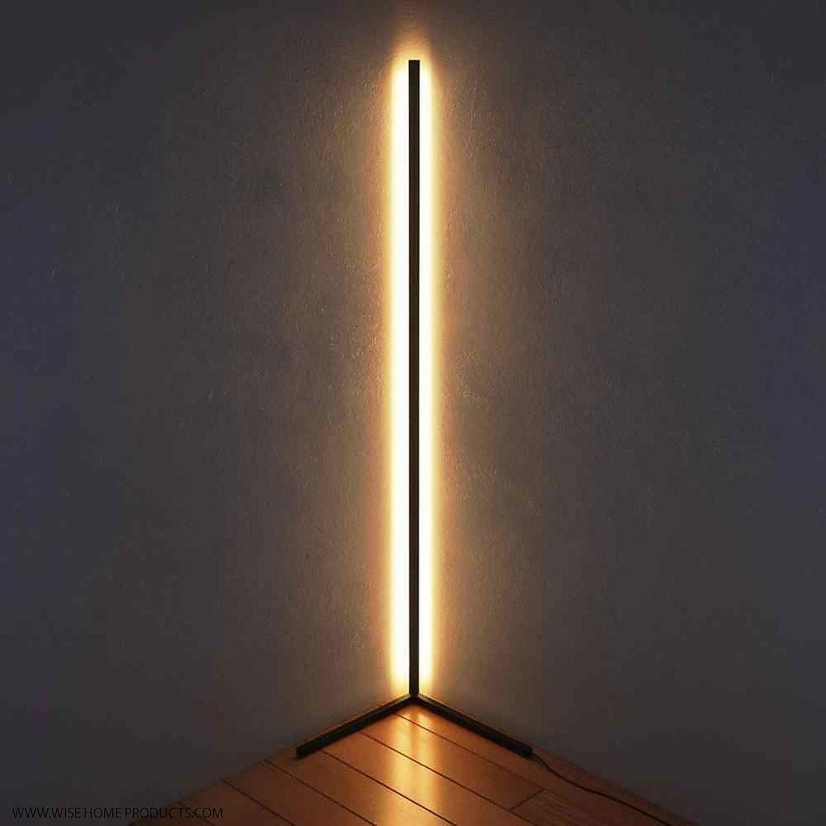Wise Home Products Nordic Warm Lamp - Corner Lamp with Warm White Lighting, Modern Black Metal with Dimmable White Warm Light Floor Lamp