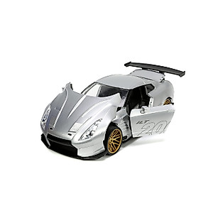 Jada Toys I Love The 2000’s 1:24 2009 Nissan GT-R (R35) Ben Sopra Die-Cast Car, Toys for Kids and Adults, Silver