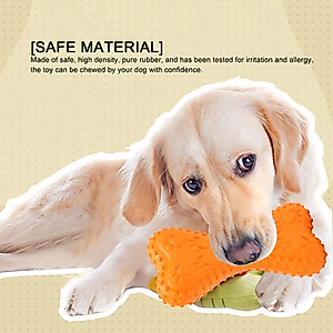 Vitdipy Dog Chew Toy Bone Shape Rubber, Safe Eco Friendly Dog Squeaky Toys for Aggressive Chewers Puppy Medium Large Dog Breeds Dental Care