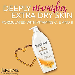 Jergens Ultra Healing Dry Skin Moisturizer, Body and Hand Lotion, for Absorption into Extra Dry Skin, 21 Ounce, with HYDRALUCENCE blend, Vitamins C, E, and B5