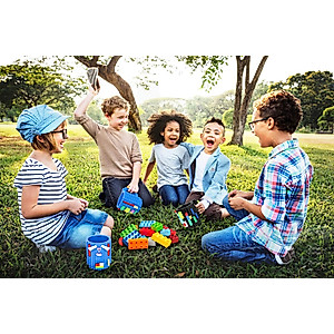 Gvendo Build on Brick Coffee Mug, Fabulous Mugs Happy Birthday Gift Set with Handle DIY Black Large Coffee Cup Funny Birthday Gifts for Men Women Office Work or Childhood Education