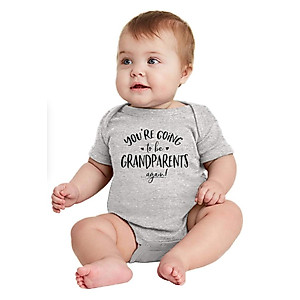 Pregnancy Announcement for Grandparents Size 0-3 Months: Your Going to Be Grandparents Again Baby Announcement for Family Romper Gray. Baby Boy Girl - Baby Announcement Onesie Gifts