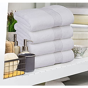 Utopia Towels - Bath Towels Set - Luxurious 600 GSM 100% Ring Spun Cotton - Quick Dry, Highly Absorbent, Soft Feel Towels, Perfect for Daily Use (Pack of 4) (27 x 54, White)
