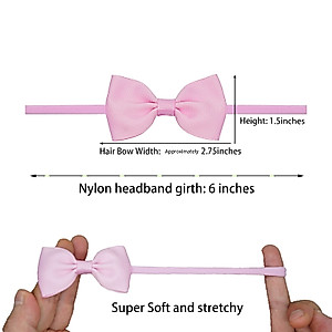 CÉLLOT 40 Colors Baby Bow Headbands 2.75" Hair Bows Super Soft Nylon Headbands for Baby Girls Infants preemie and Newborn Kids Hair Accessories