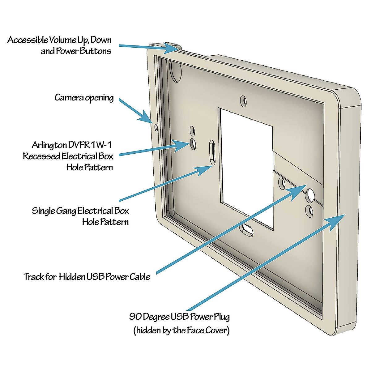 Smart Home Mount Wall Mount Kit for Samsung Galaxy Tab A7 Lite 8.7 Tablet (SM-T220 / 225) - Black