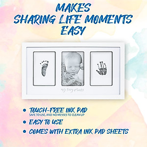 Felt Like Sharing Baby Hand and Footprint Kit, White Frame, Baby Footprint Kit