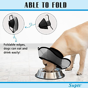 Supet Dog Cone for Dogs After Surgery, Soft Dog Cones for Large Medium Dogs, Comfortable Elizabethan Collar for Dogs to Stop Licking, Adjustable Pet Recovery Collar for Small Dogs