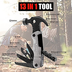 Gifts for dad from daugther son WROOC Stocking Stuffers car accessories, camping multitool multi-hammer,cool gadgets for men him, useful birthday gifts for him/husband/boyfriend Valentines gift