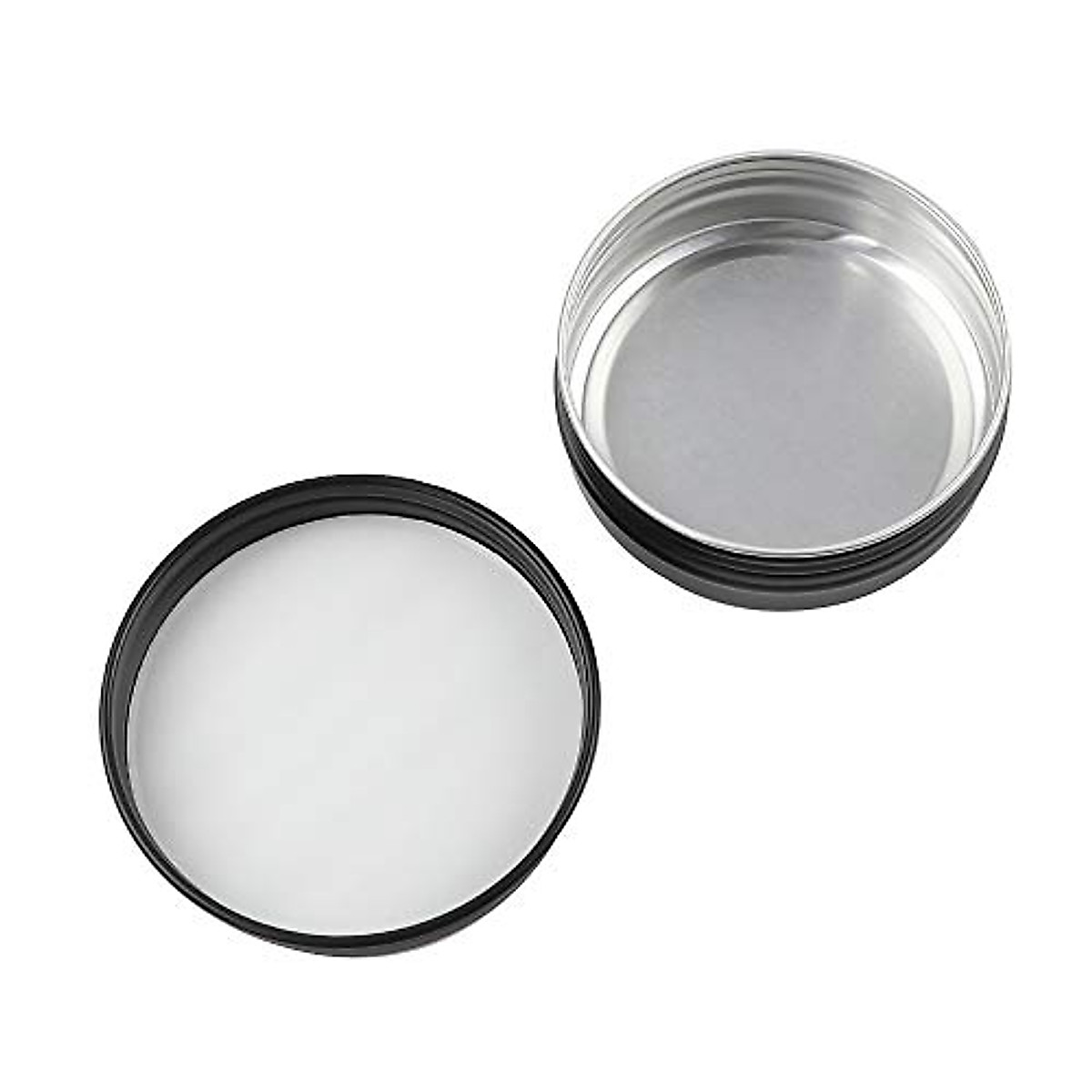 Moretoes 36 Pack Tins, 2 Oz Metal Round Balm Tins, Black Tins Aluminum Cans, Empty Containers with Screw Lids for Salve, Spices or Candies