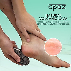 OPAZ Natural Pumice Stone for Feet Pack of 2, Earth Lava Stone Scrubber & Dead Skin Remover, Pedicure kit with Handle