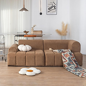 N&V Foam Sofa, Made with All Foam, Great for Livingroon and Bedroom (Brown)