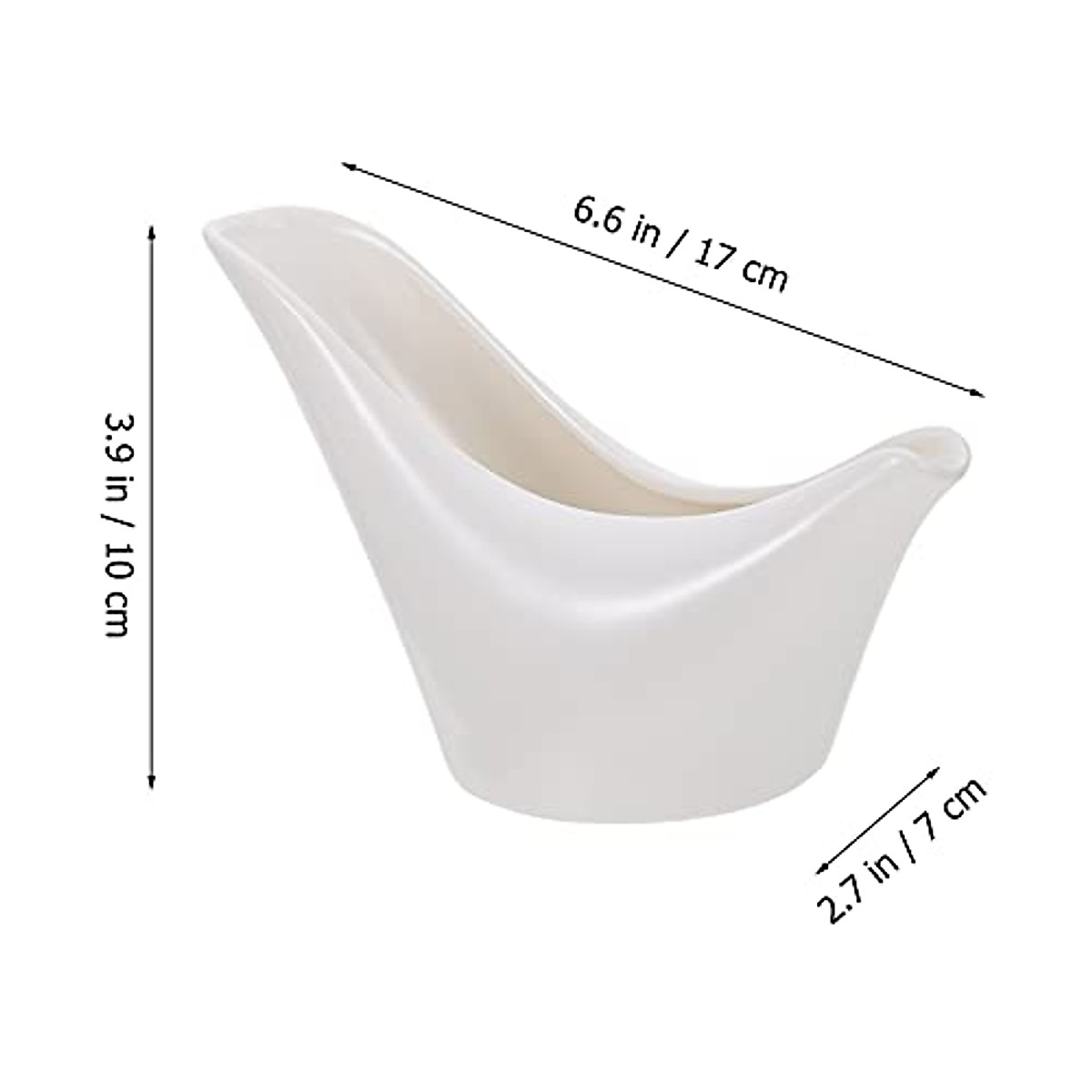 YARNOW Gravy Boat Ceramic White Gravy Boat for Salad Dressings Milk Broth Creamer Black Pepper Creamer Pitcher Milk Cup (White)