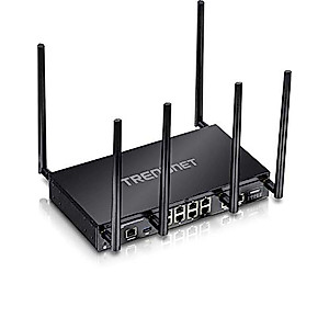TRENDnet AC3000 Tri-Band Wireless Gigabit Dual-WAN VPN SMB Router, MU-MIMO, Wave 2,Internet Router, Whole Office-Home Wifi, Pre-Encrypted Wireless, QoS,Inter-VLAN Routing, Black, TEW-829DRU