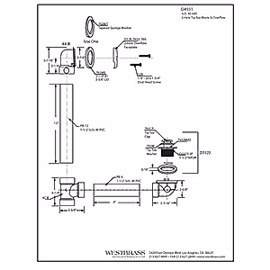 Westbrass Tip-Toe Sch. 40 ABS Bath Waste with Two-Hole Elbow, Oil Rubbed Bronze, D4931-12