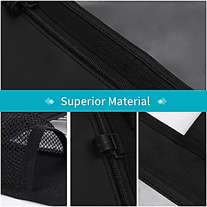 Meinkind Car Backseat Organizer, 2-Pcs Car Seat Protector Back Seat Organizer Kick Mats with Clear Screen Tablet Holder, Water-Proof Car Seat Organizer, Travel Organizer for Kids and Toddler, Black