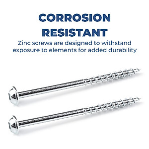 Kreg SML-C250-250 Zinc Pocket-Hole Screws, 2 1/2 Inch, 8 Coarse Thread, Maxi-Loc Head (250 Count)